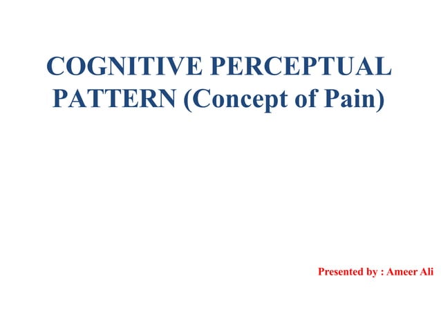 Cognitive perception Pattern | PPT