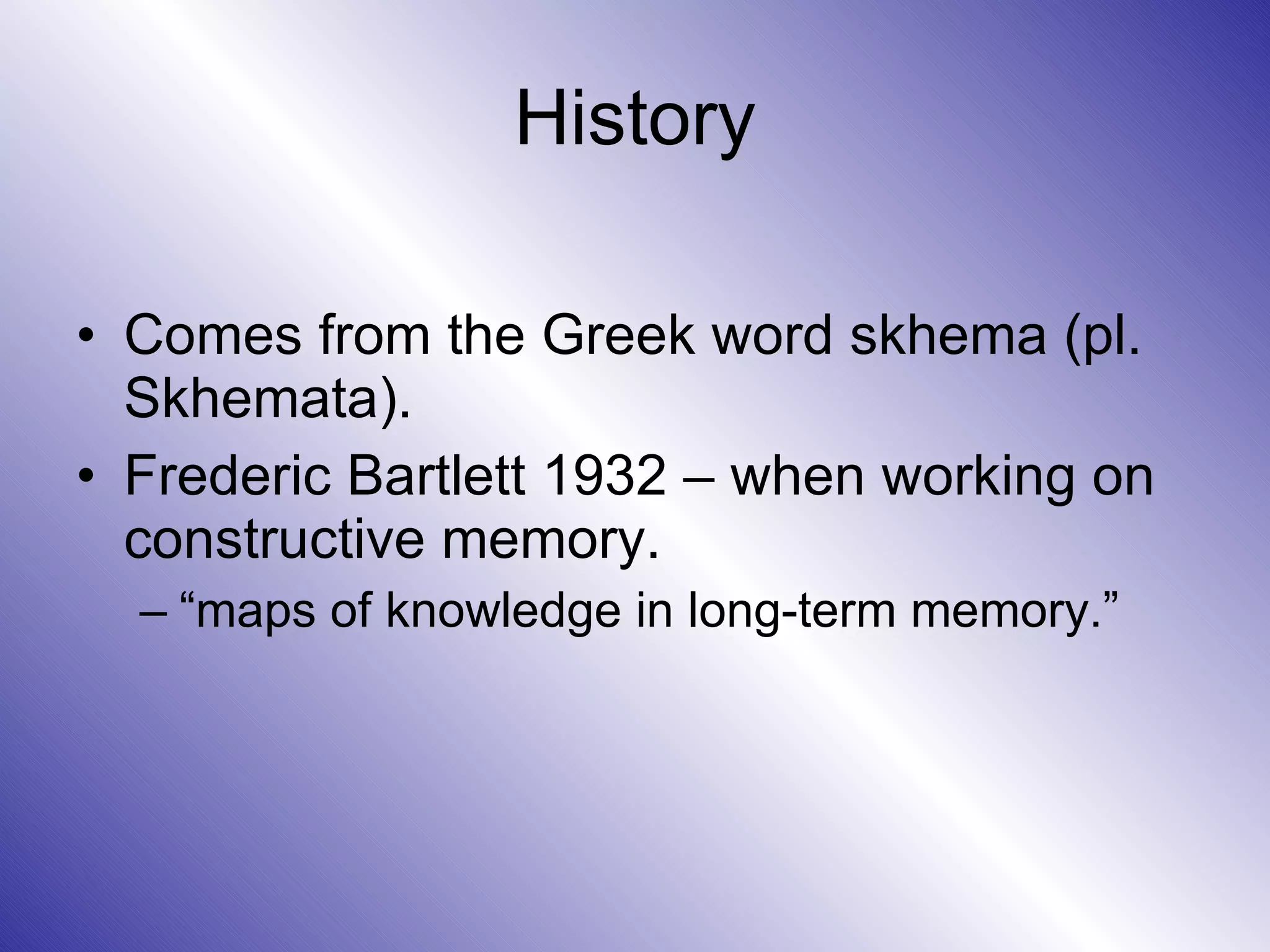 Cognitive Perspective - Schemas | PPT