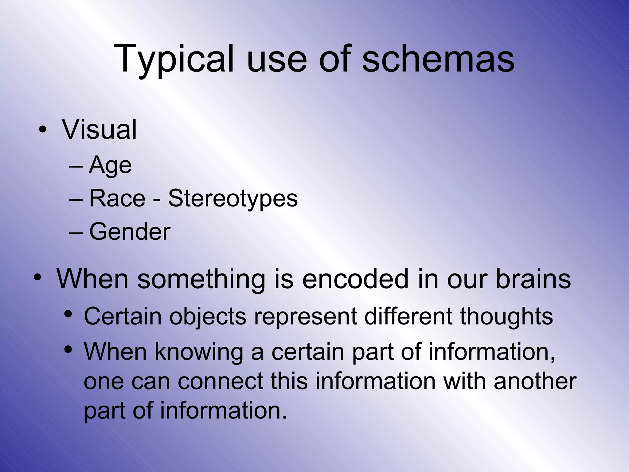 Cognitive Perspective - Schemas | PPT