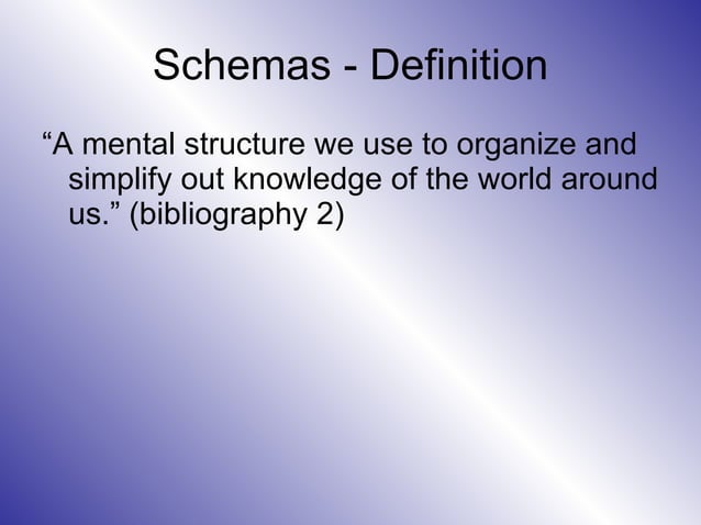 Cognitive Perspective - Schemas | PPT