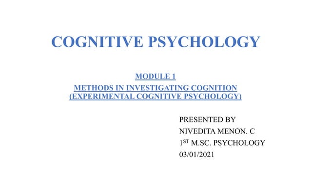 METHODS IN INVESTIGATING COGNITION PPT | PPT