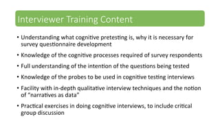 Cognitive Pre-testing | PDF