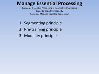 Cognitive principles of instruction (edet 722) ctml | PPTX