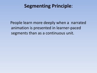 Cognitive principles of instruction (edet 722) ctml | PPTX