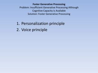 Cognitive principles of instruction (edet 722) ctml | PPTX