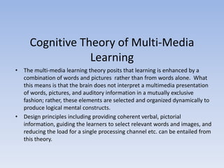 Cognitive principles of instruction (edet 722) ctml | PPTX