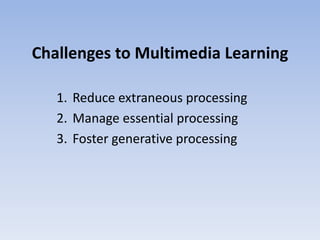 Cognitive principles of instruction (edet 722) ctml | PPTX