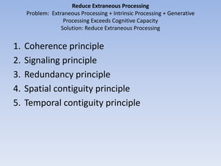Cognitive principles of instruction (edet 722) ctml | PPTX