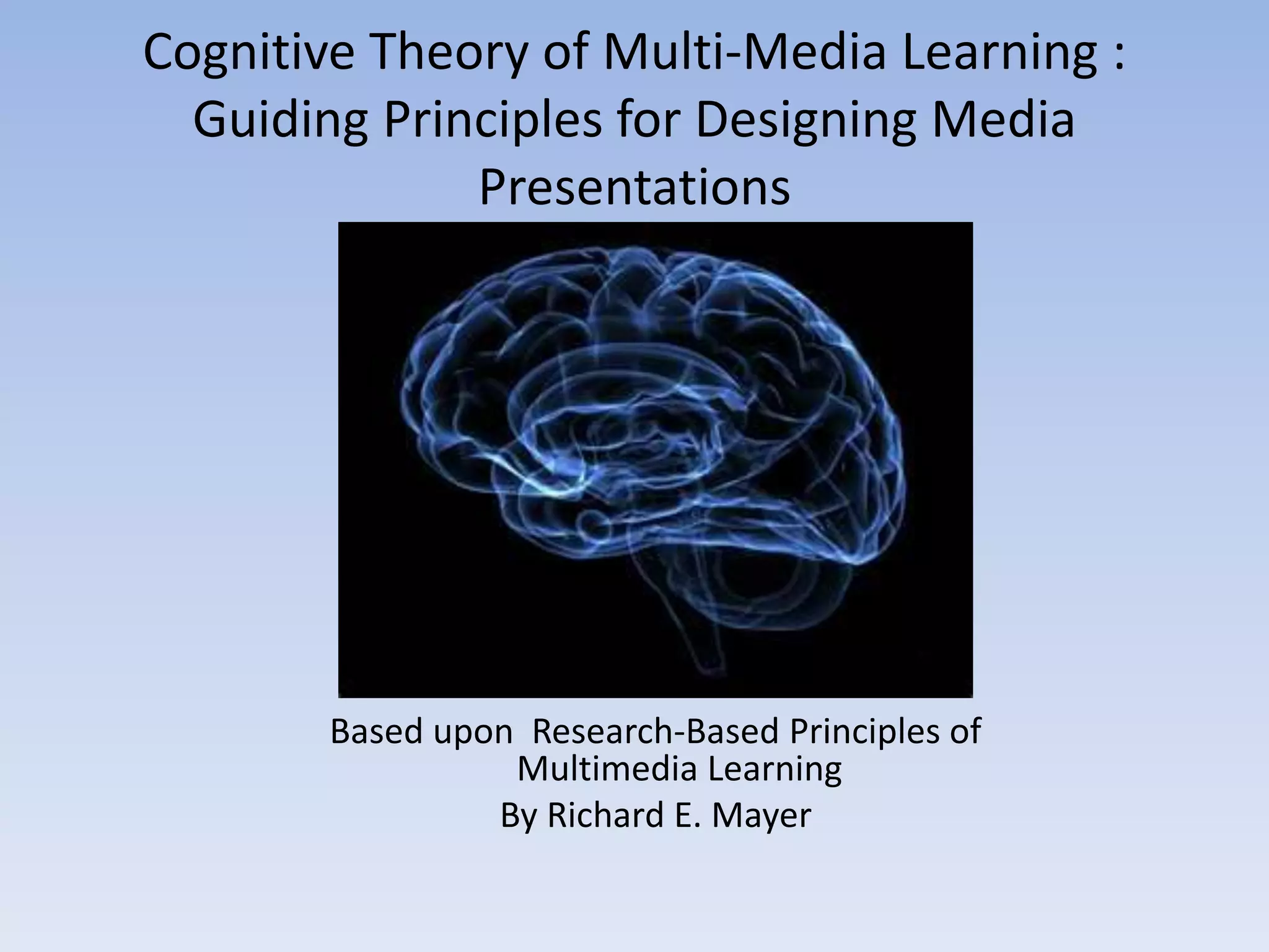 Cognitive principles of instruction (edet 722) jvc | PPTX