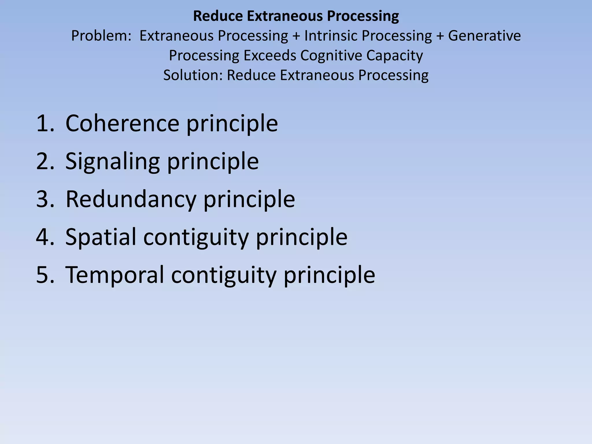 Cognitive principles of instruction (edet 722) jvc | PPTX