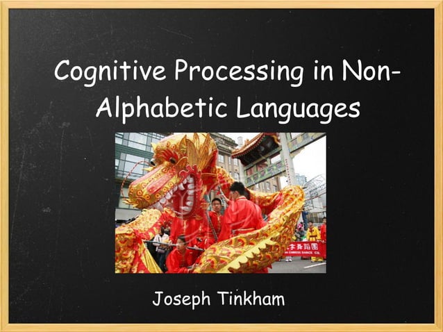 Cognitive processing in non alphabetic languages | PDF