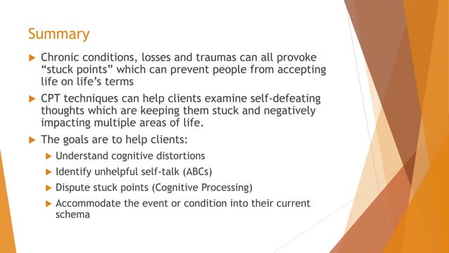 Cognitive Processing Therapy with Chronic Illness | PPTX | Mental ...