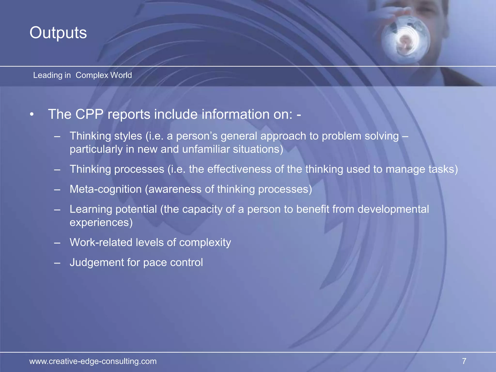 Cognitive Process Profile (CPP) psychometric | PPTX