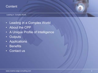 Cognitive Process Profile (CPP) psychometric | PPTX