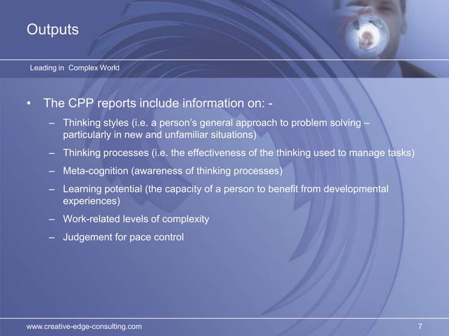 Cognitive Process Profile (CPP) psychometric | PPTX | Business | Business and Finance