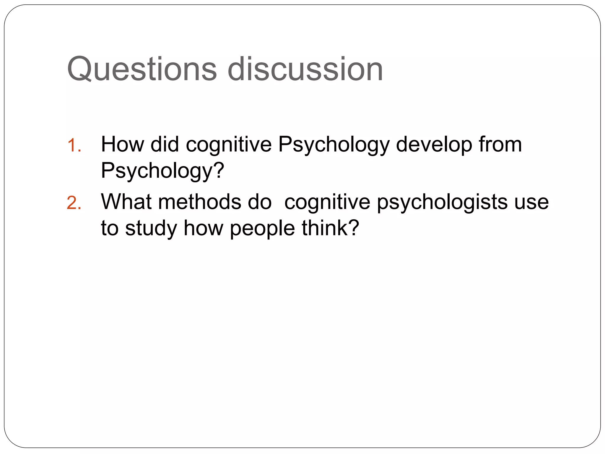 Cognitive psychology | PPT