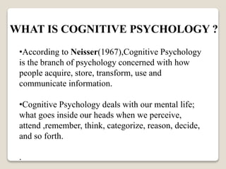 Cognitive Psychology Examples