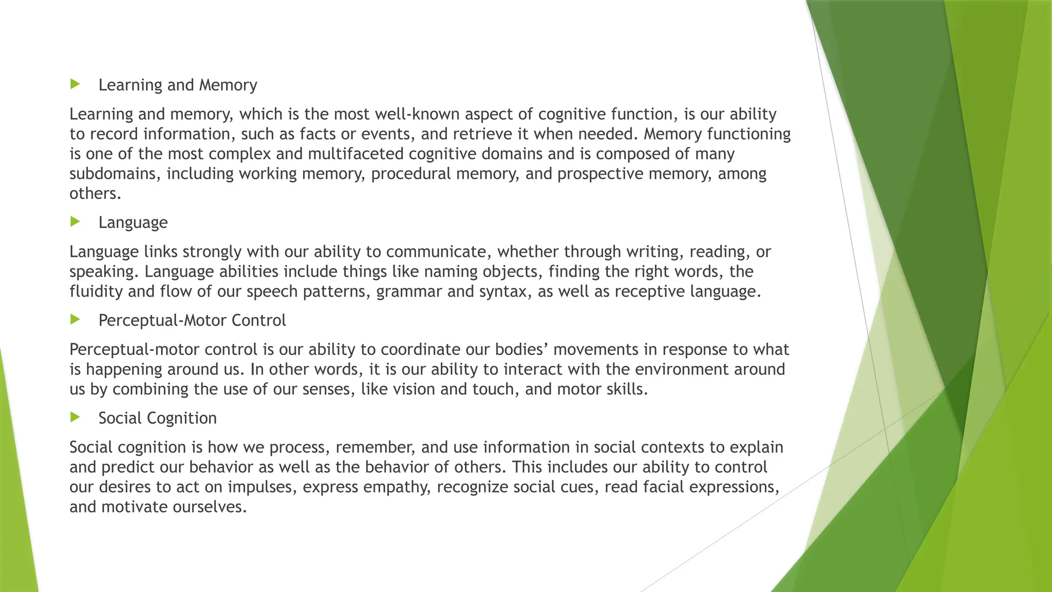 Areas of Cognitive Psychology & Research Methods | PPTX