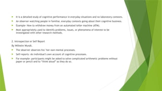 Areas of Cognitive Psychology & Research Methods | PPTX