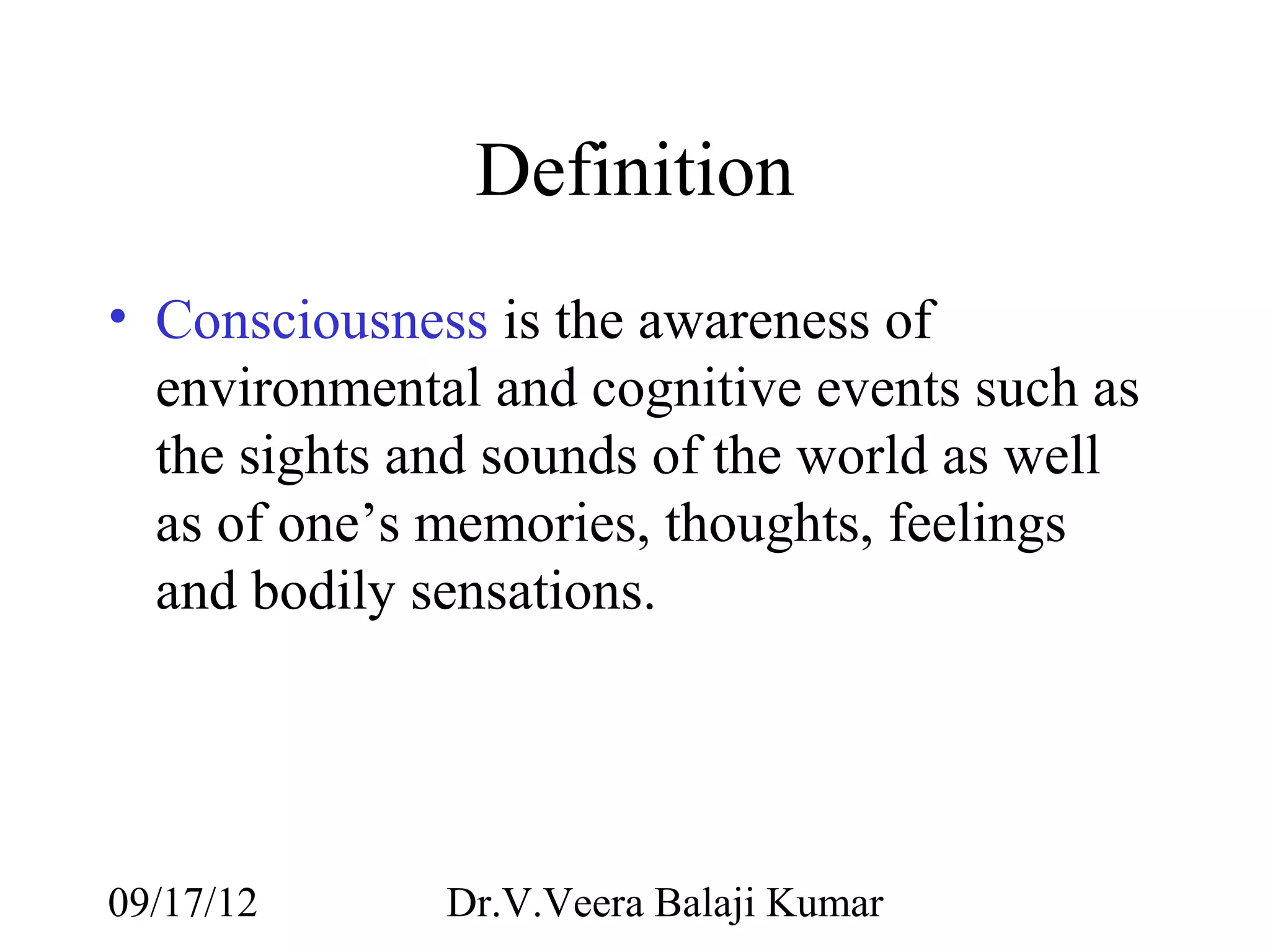 Cognitive psychology consciousness | PPT