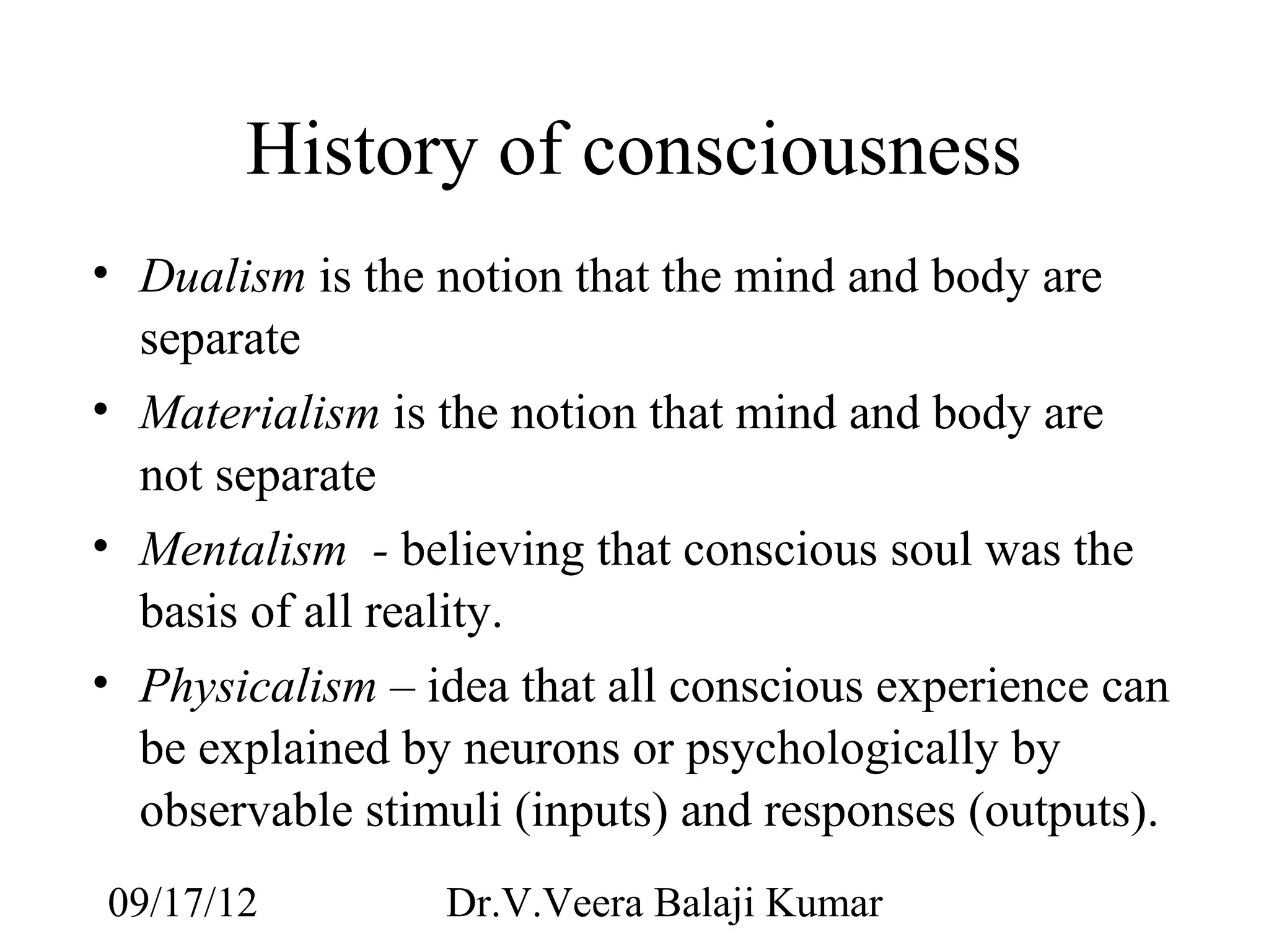 Cognitive psychology consciousness | PPT