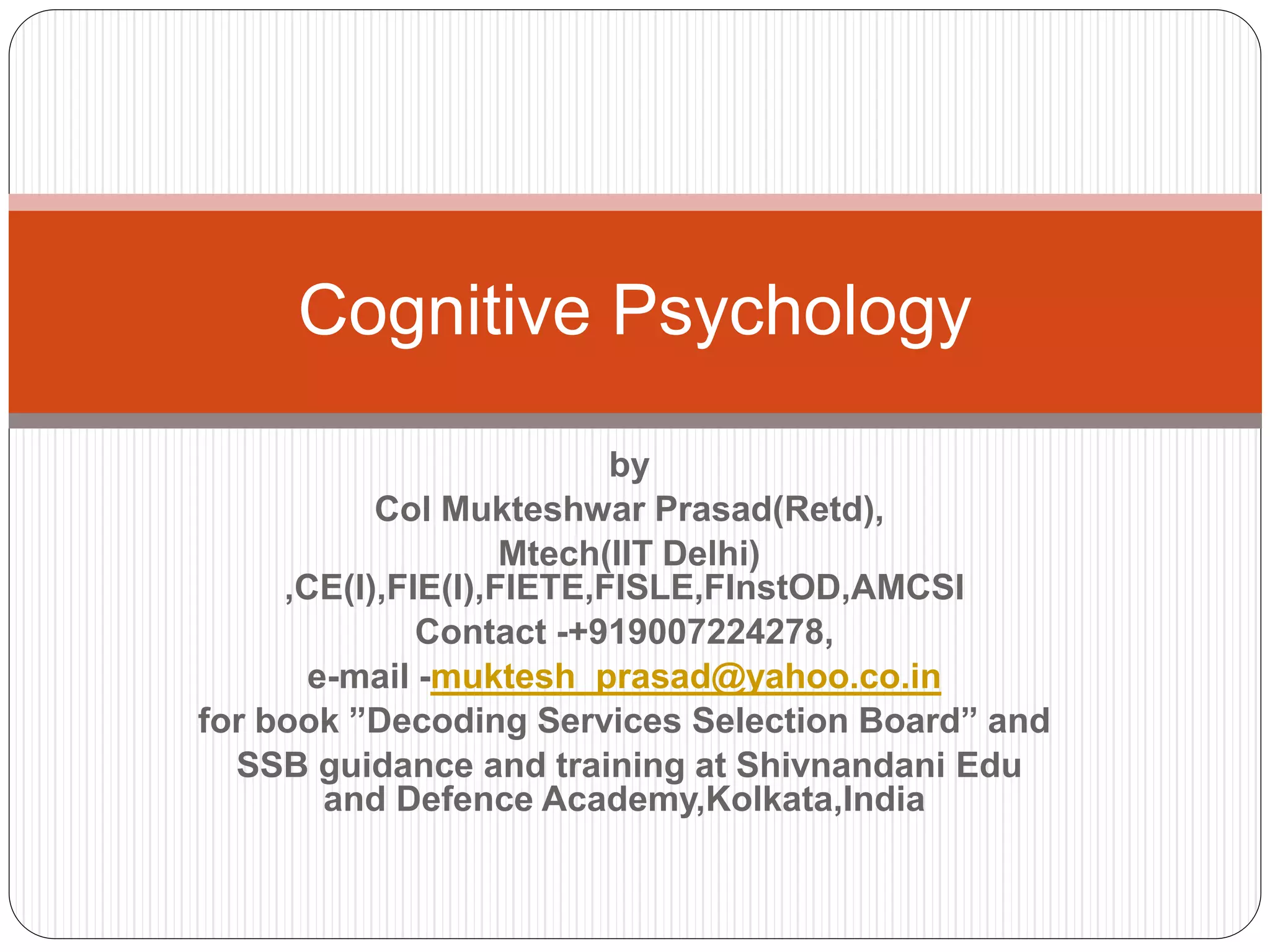 Cognitive psychology introduction | PPTX