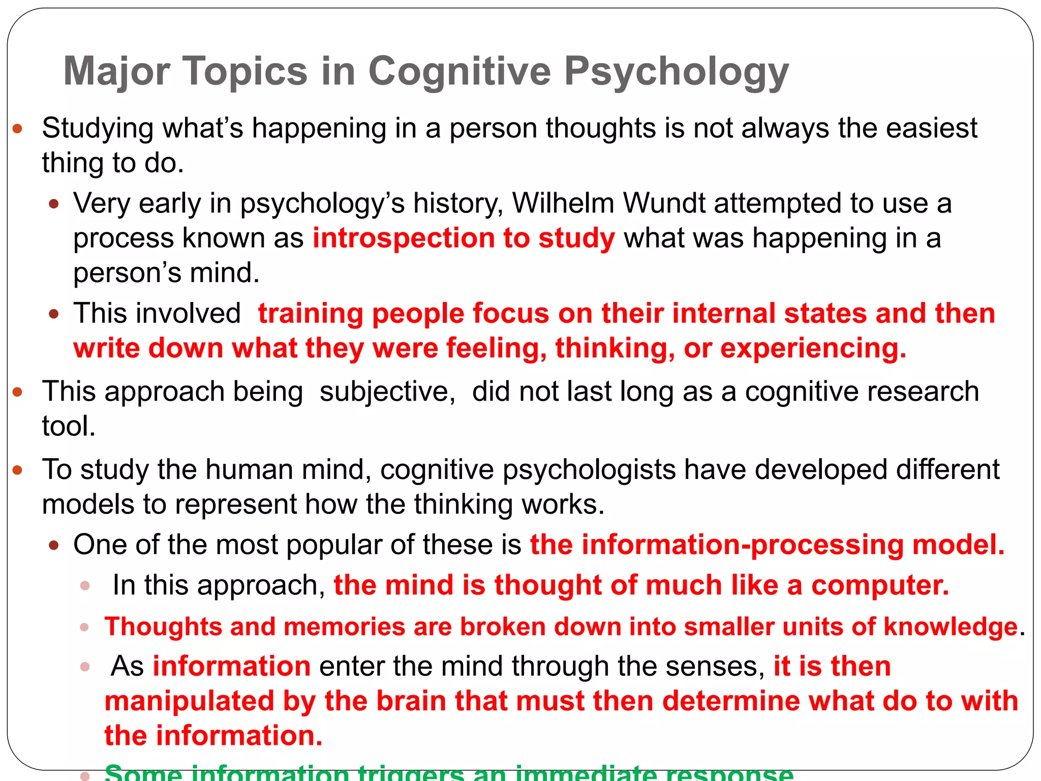 Cognitive psychology introduction | PPTX