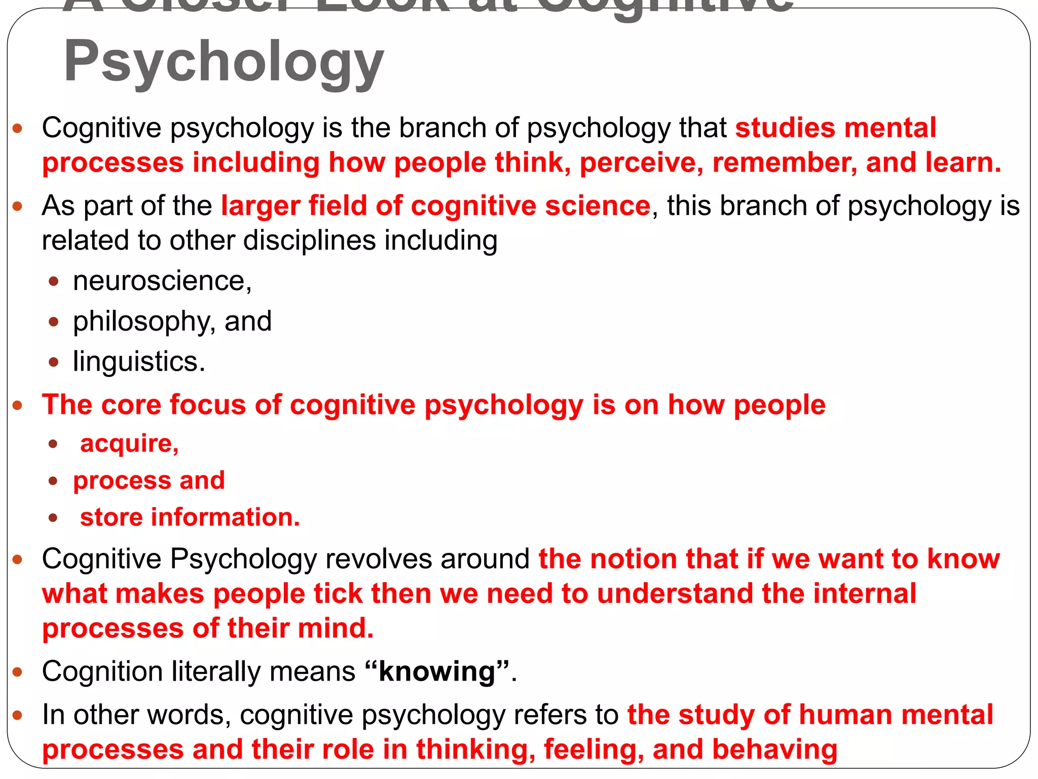 Cognitive psychology introduction | PPTX