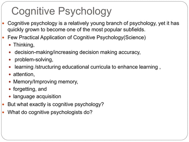 Cognitive psychology introduction | PPTX