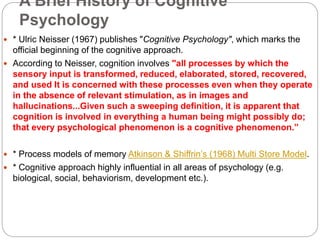 History Of Cognitive Psychology
