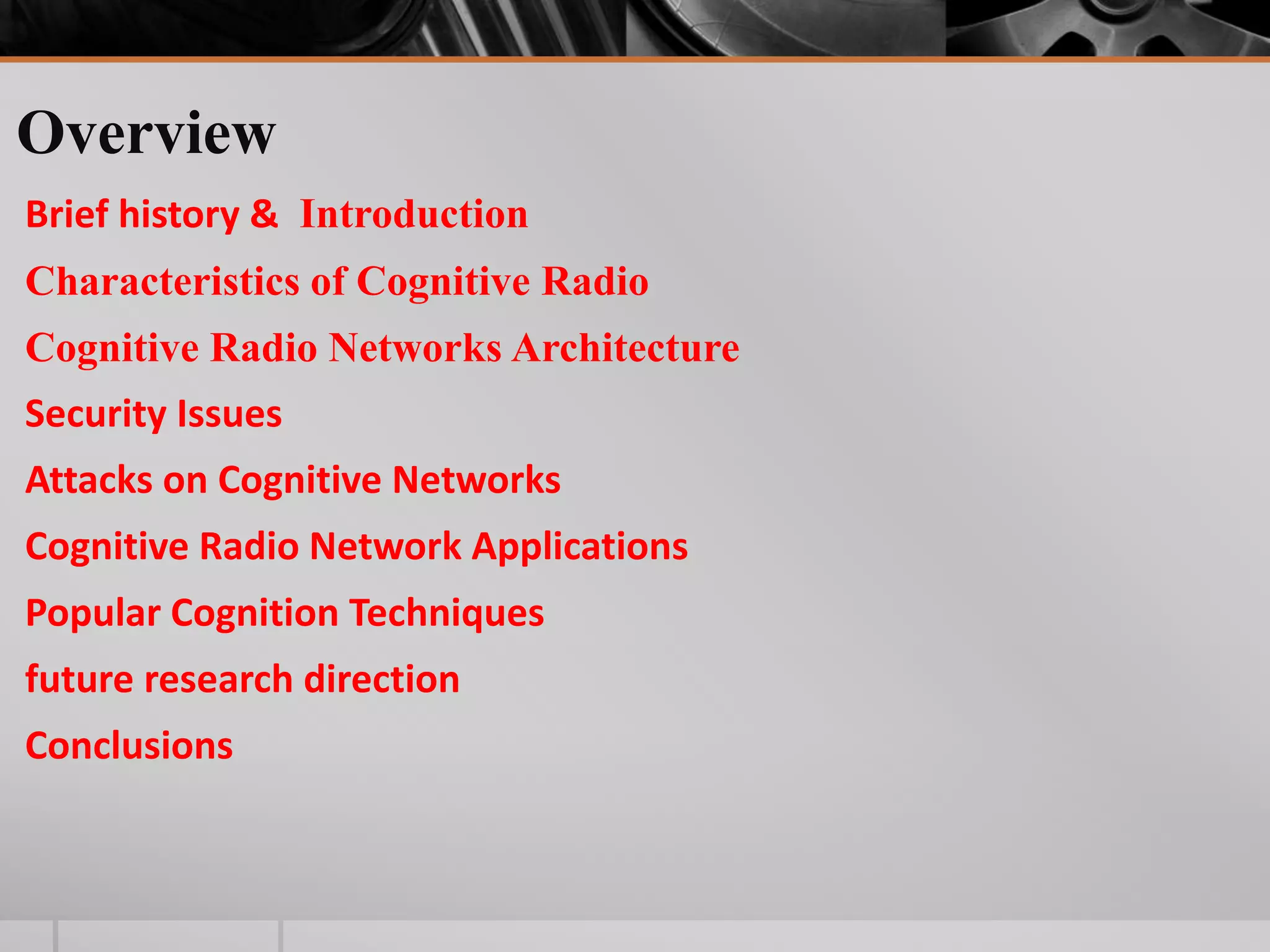Cognitive radio networks | PPTX