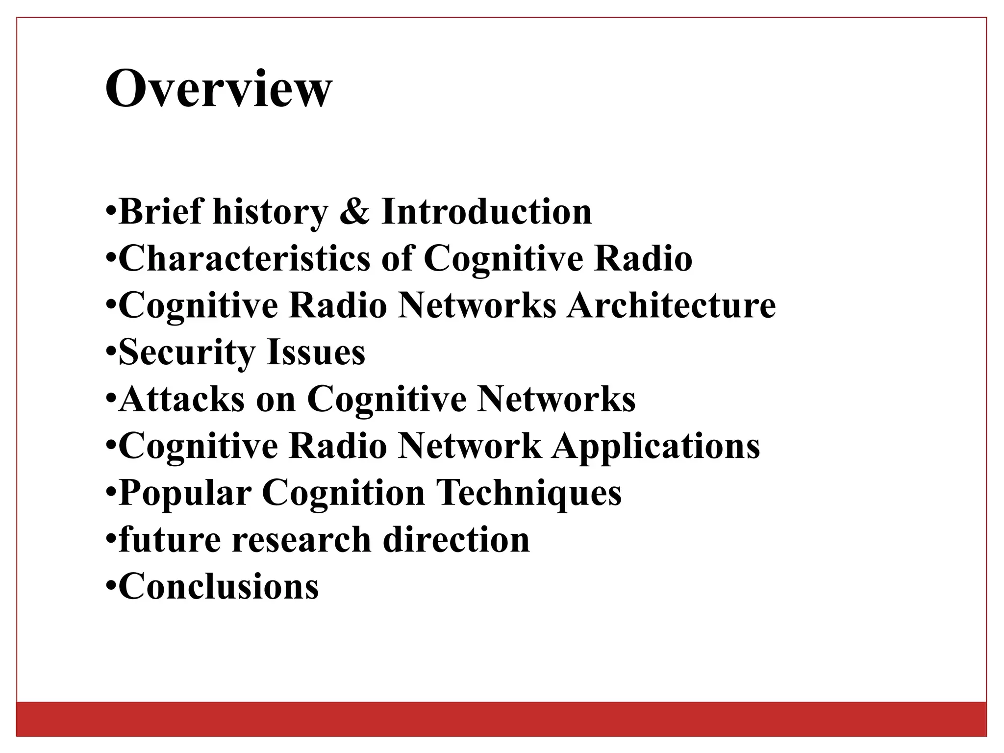Cognitive radio networks | PPTX