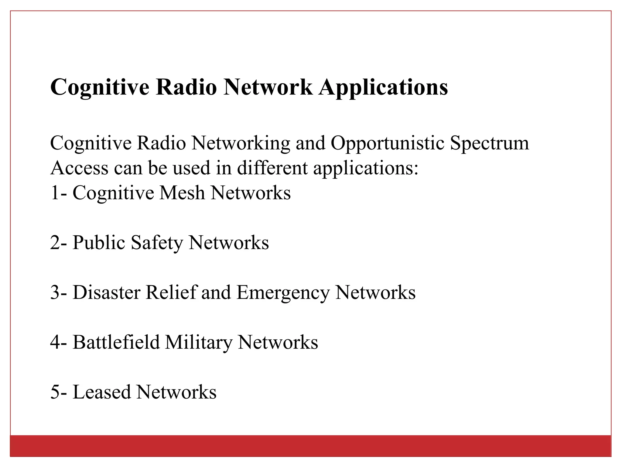 Cognitive radio networks | PPTX