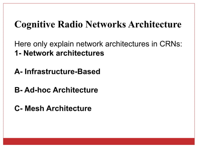 Cognitive radio networks | PPTX | Internet of Things | Internet