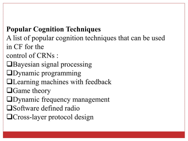 Cognitive radio networks | PPTX | Internet of Things | Internet