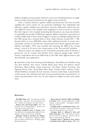 Cognitive reflection and decision making | PDF