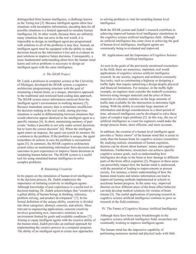 Cognitive Science Artificial Intelligence | PDF