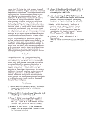 Cognitive Science Artificial Intelligence | PDF