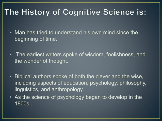 Cognitive science presentation | PPTX | Science