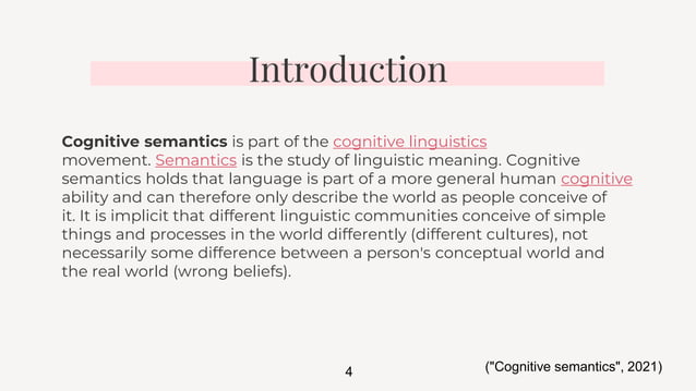 Cognitive semantics, semantics | PPTX | Science