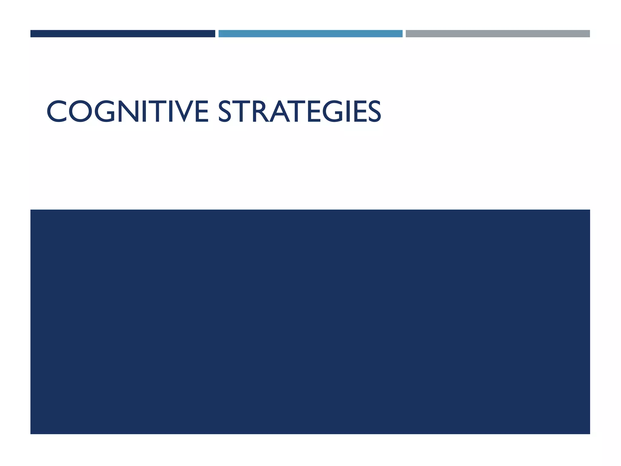 Cognitive strategies | PPTX