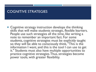 Cognitive strategies | PPTX
