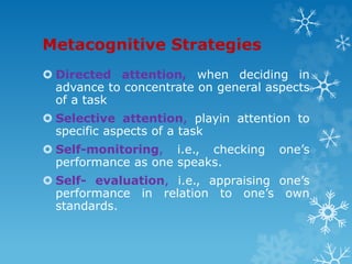 Cognitive strategies and matacognitive strategies | PPT