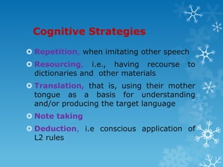 Cognitive strategies and metacognitive strategies | PPT
