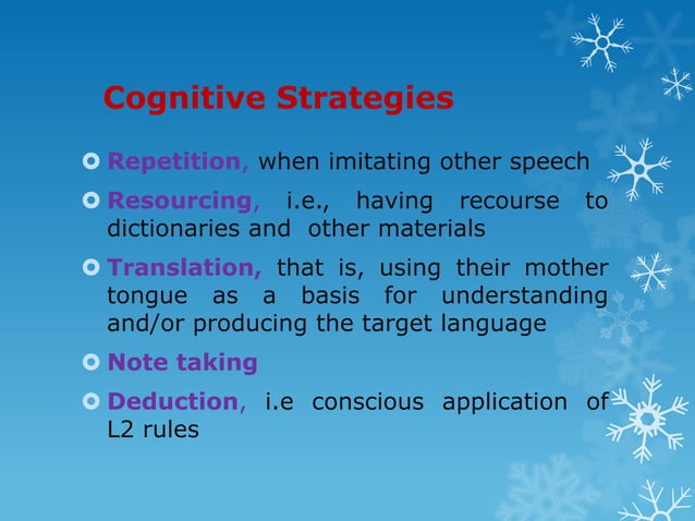 Cognitive strategies and metacognitive strategies | PPT