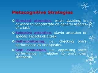 Cognitive strategies and metacognitive strategies | PPT