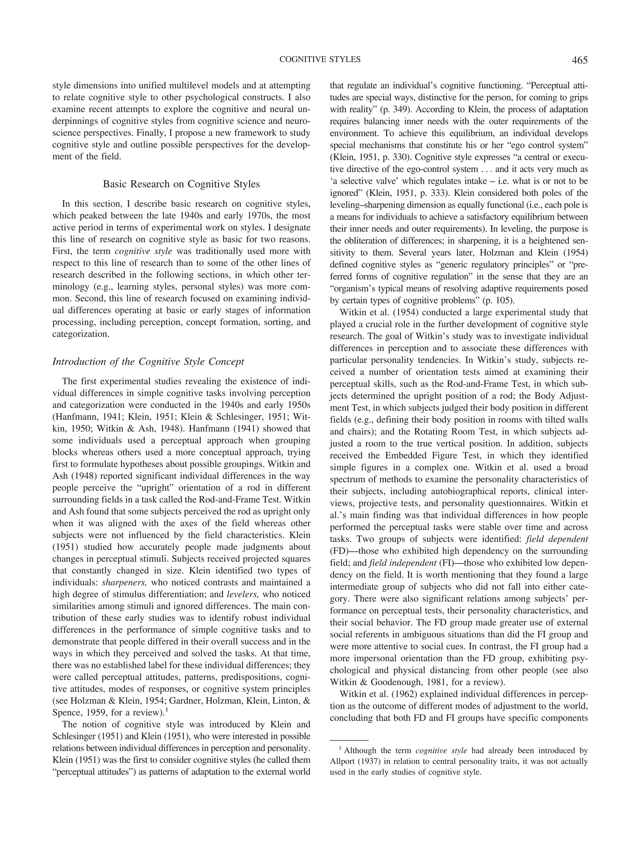 Cognitive styles2007 | PDF