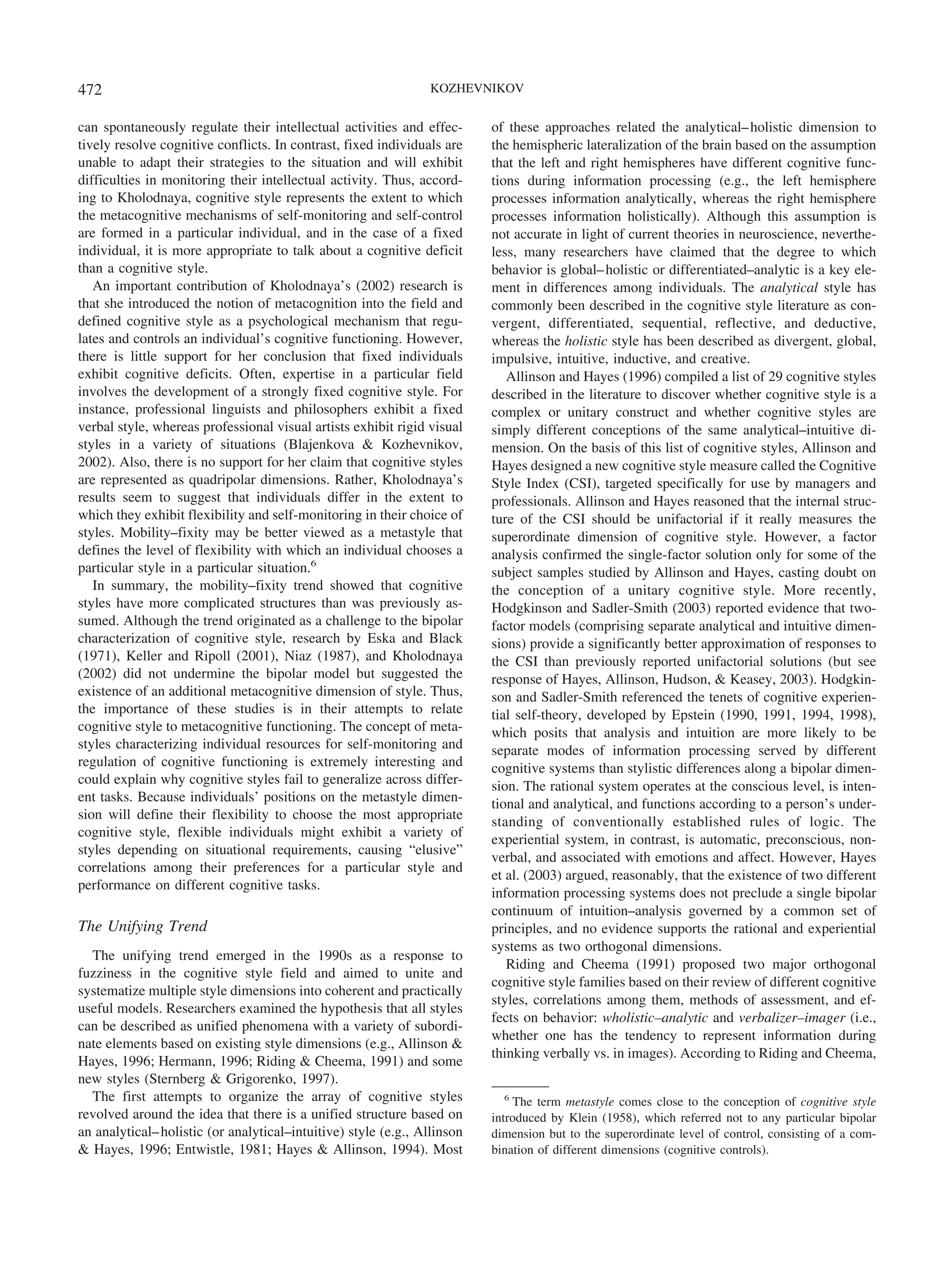 Cognitive styles2007 | PDF