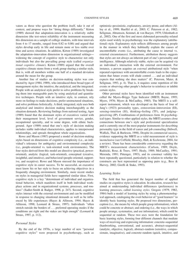 Cognitive styles2007 | PDF