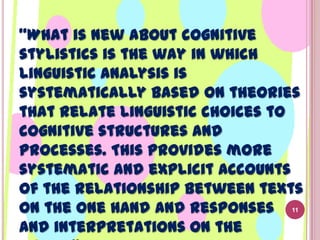 Cognitive stylistics | PPTX